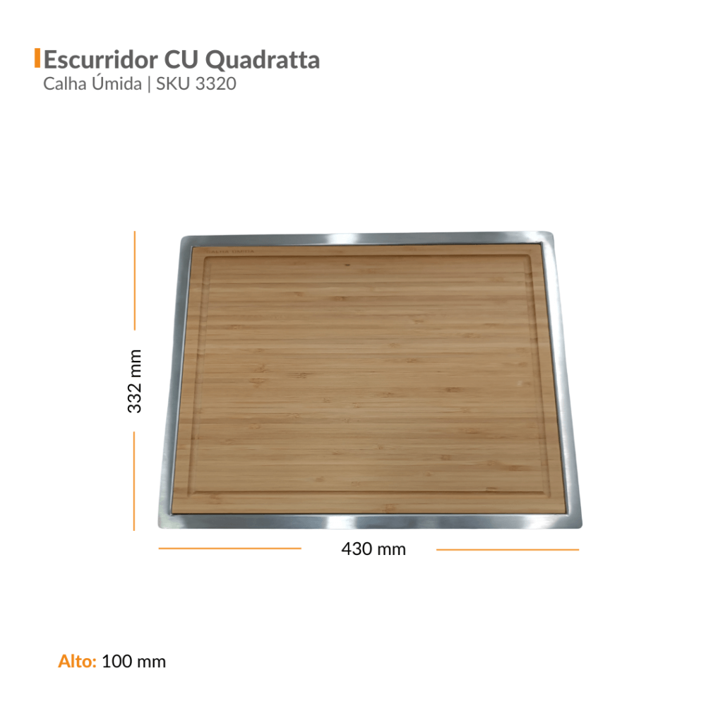Escurridor CU QUADRATTA Tapa Bambú – Tecnifacil SAS