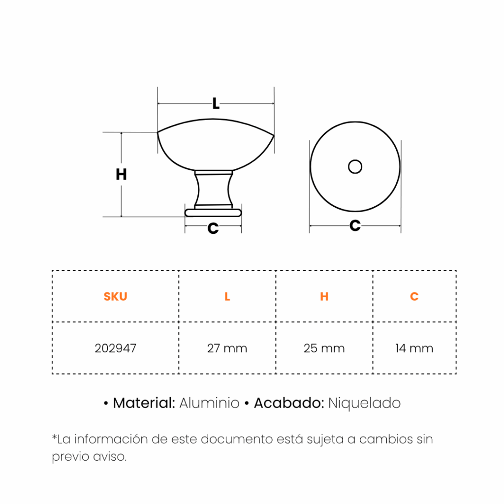 Botón Star Hongo Satinado – Tecnifacil SAS